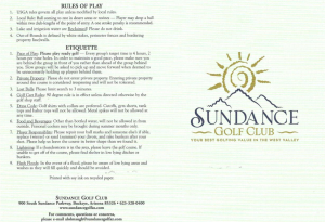 Course Info - Sundance Golf Club